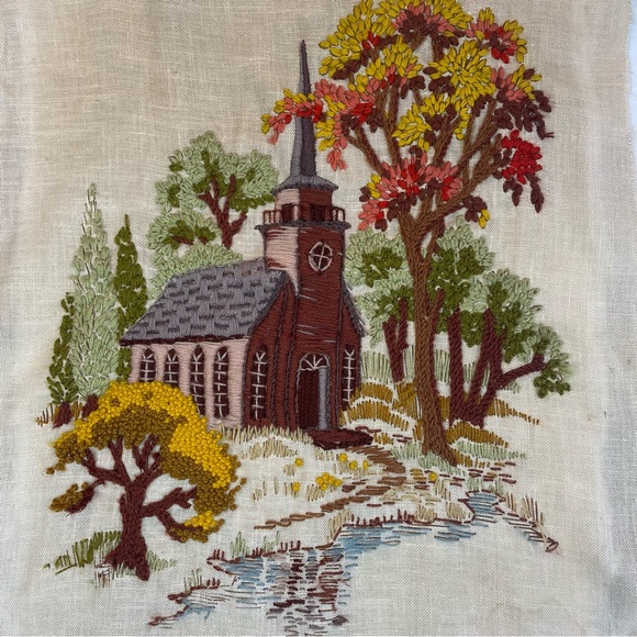 Vintage | Wall Decor | Vintage Crewel Embroidery Decor Art Piece Woven ...